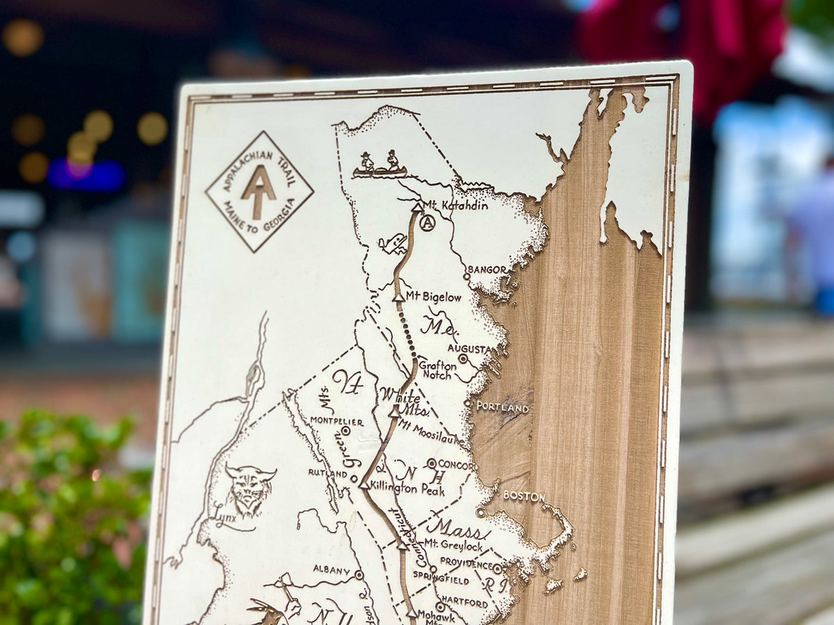 Appalachian Trail - Historic Map on Wood – Savannah Laser Company