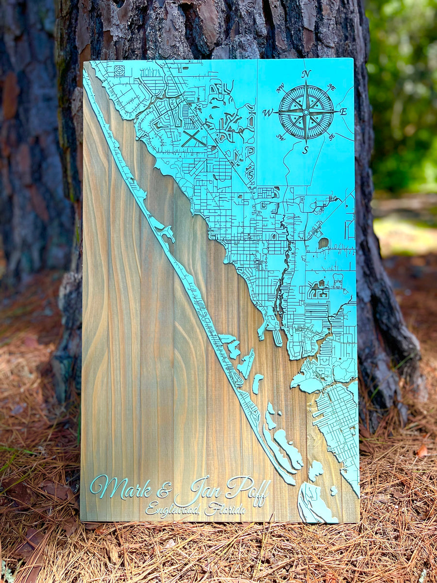 Custom Painted Wood Map – Personalized Pine Wall Art | Any Location ...