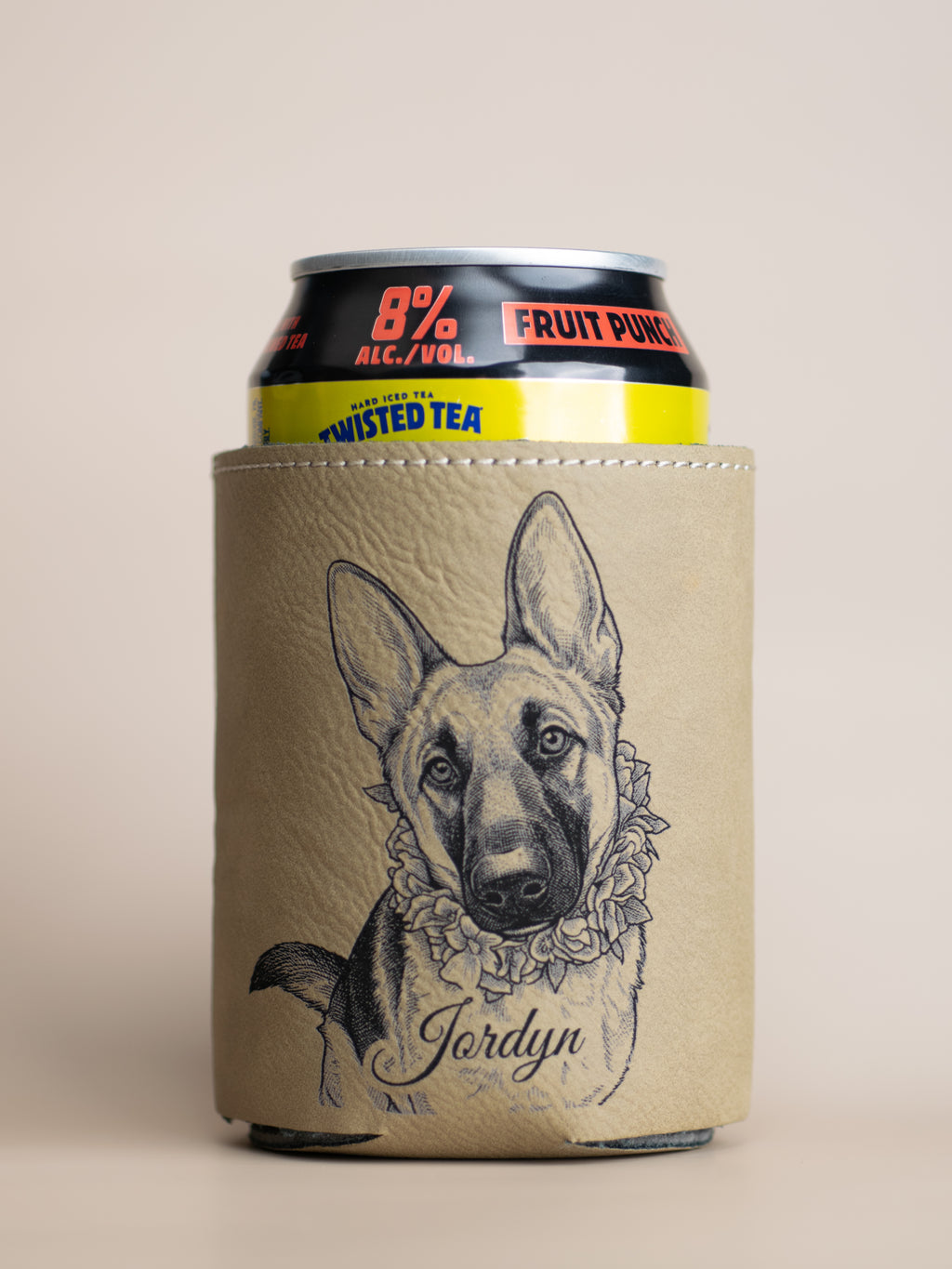 Custom | Laser Cut Leather Photo Can Holder Koozie 12oz – Savannah ...