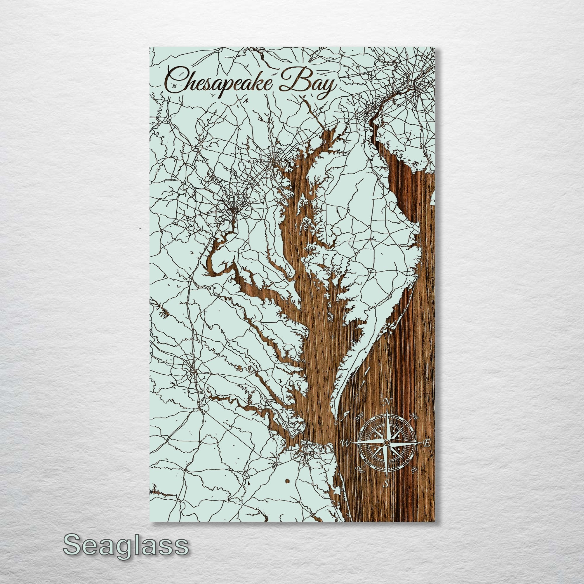 Chesapeake Bay - Street Map on Wood – Get Gifty With It