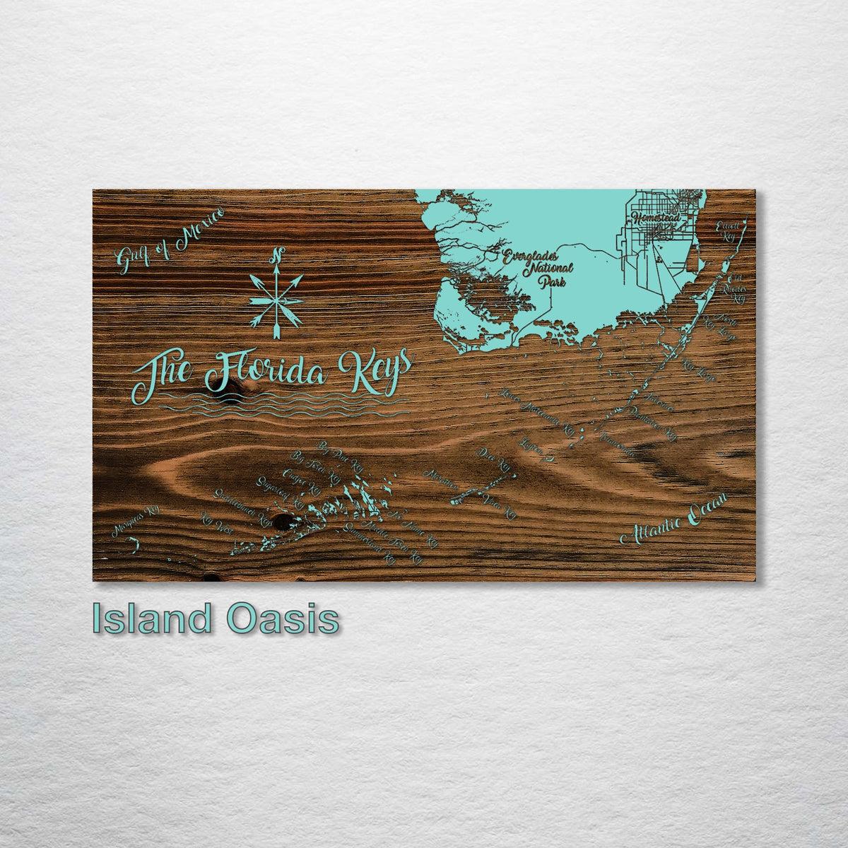 Florida Keys - Whimsical Map on Wood – Savannah Laser Company