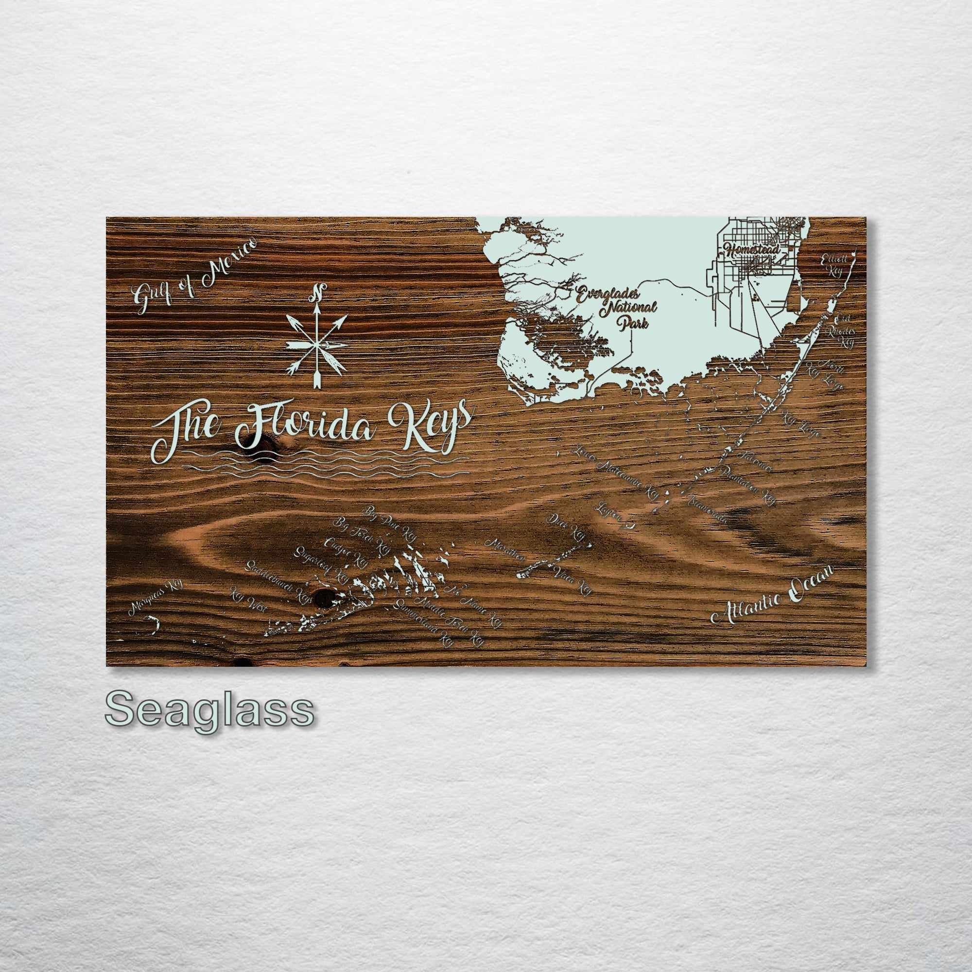Florida Keys - Whimsical Map on Wood – Savannah Laser Company