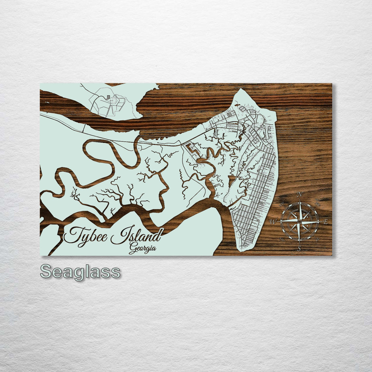 Tybee Island, GA - Street Map on Wood – Get Gifty With It