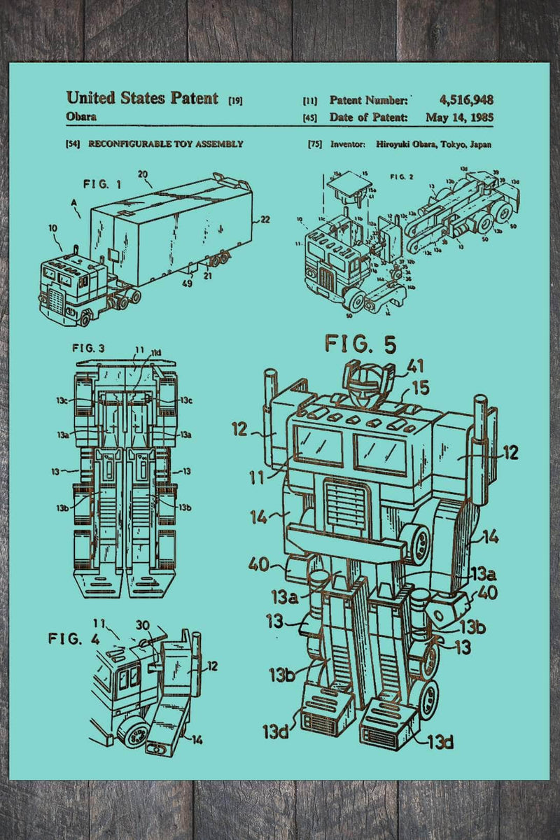 Transformer Action Figure - Patent on Wood – Get Gifty With It